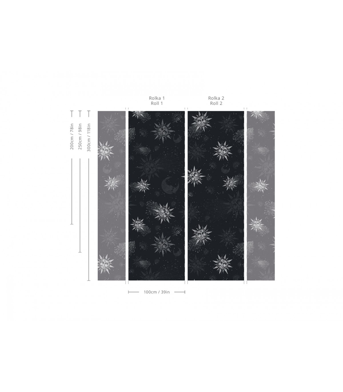 Moon and sun navy blue wallpaper - Exclusive Wallpapers → wallcolor...