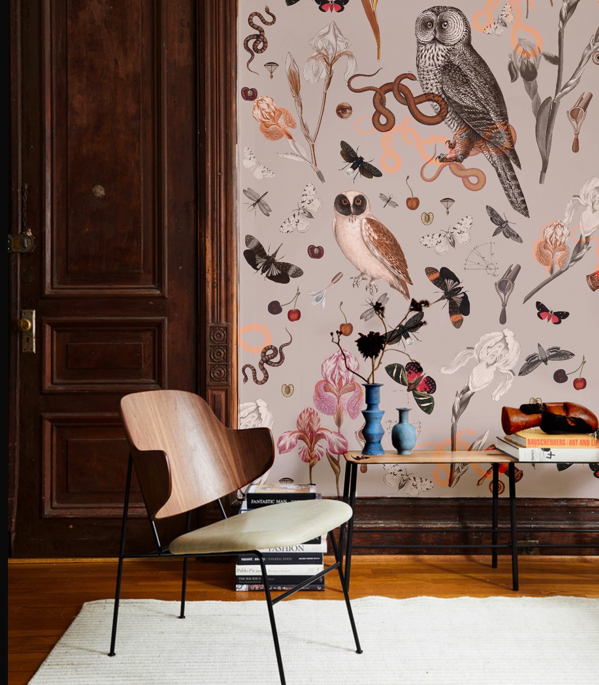 Tapeta Pink Owls - Ekskluzywne Tapety → wallcolors.com