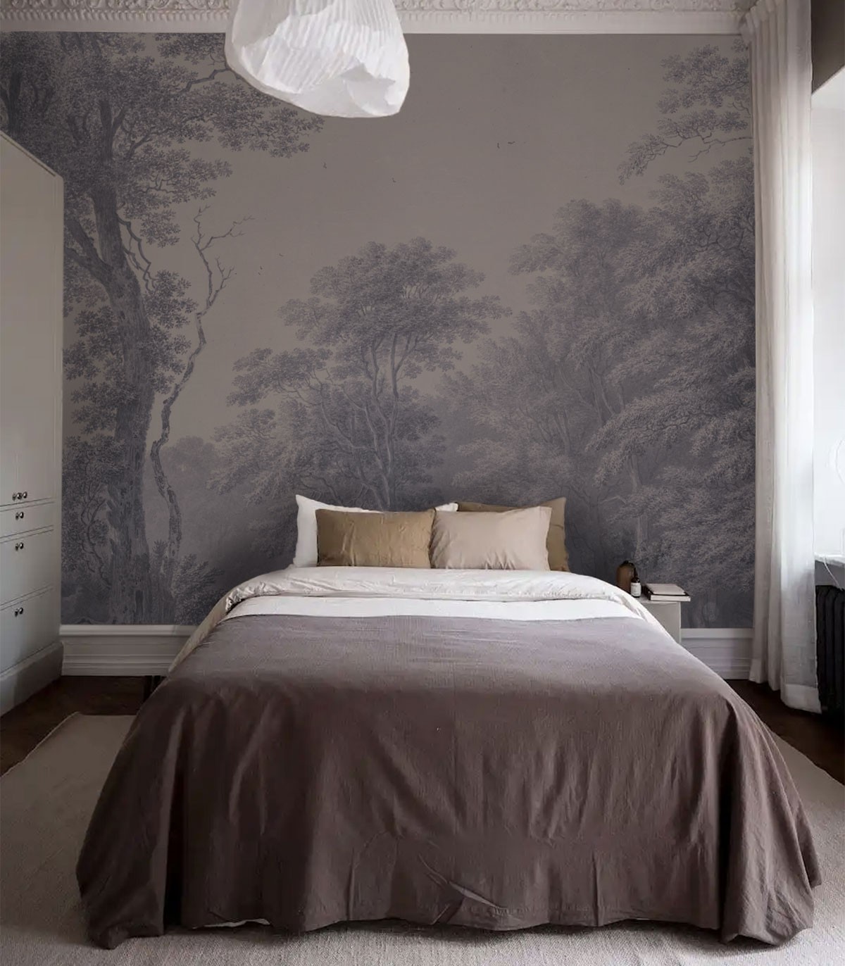 Tapeta Watercolor Grove Blue - Ekskluzywne Tapety → wallcolors.com