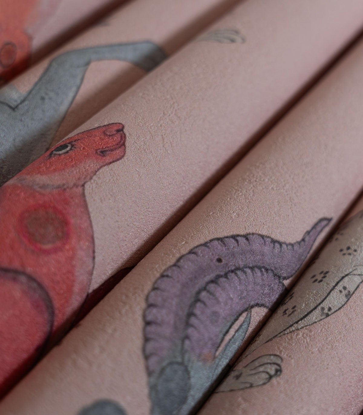 Tapeta Oriental Animals Light Pink - Ekskluzywne Tapety → wallcolor...