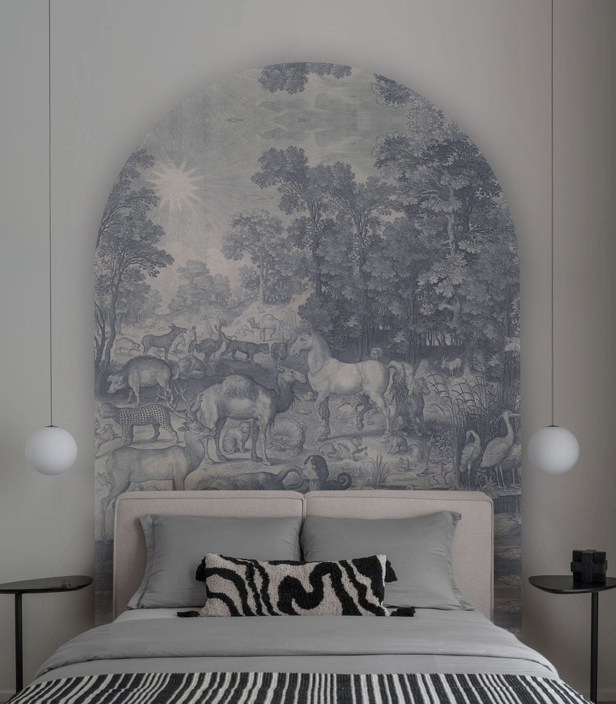 Arch Fauna Fresco Blue - Ekskluzywne Tapety → wallcolors.com