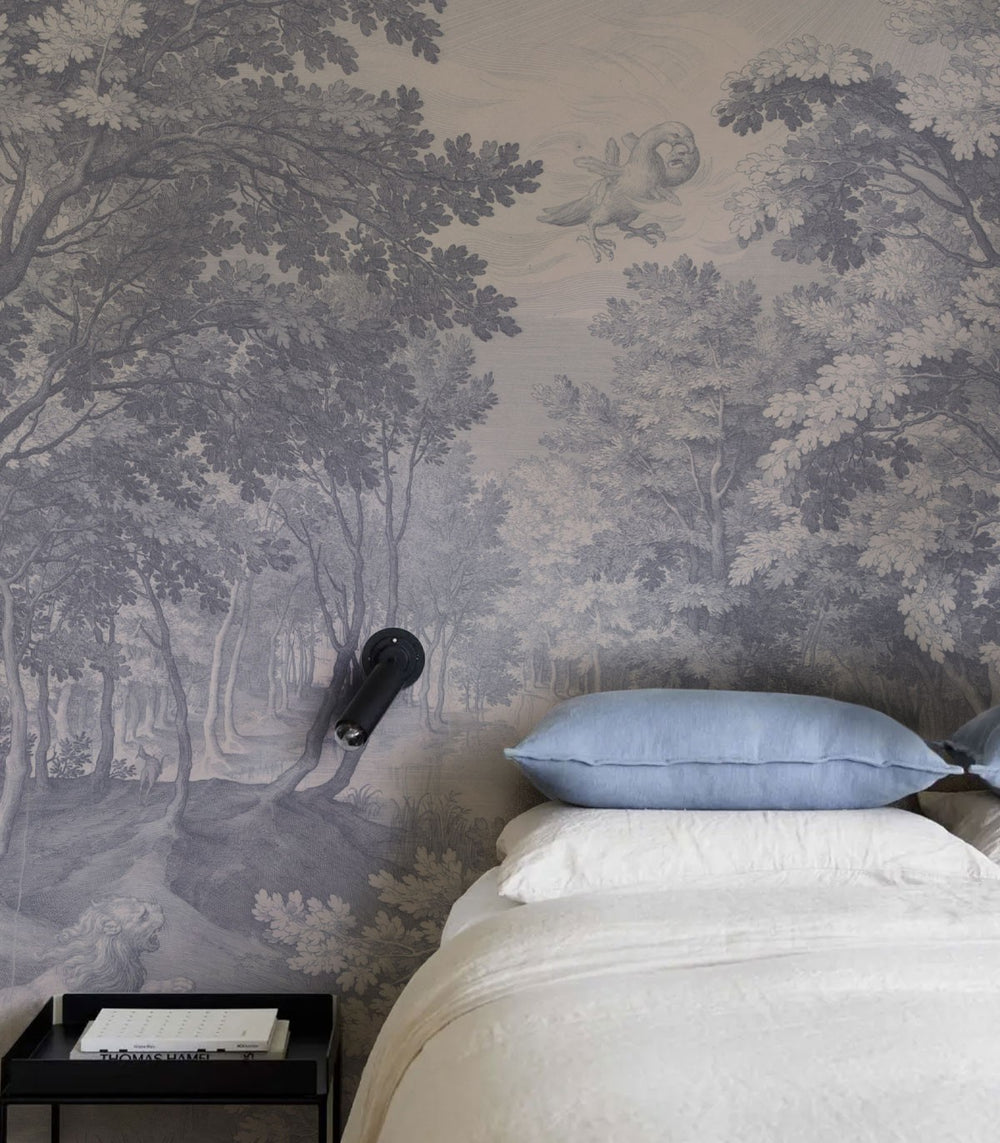 Tapeta Timeless Trees Blue - Ekskluzywne Tapety → wallcolors.com