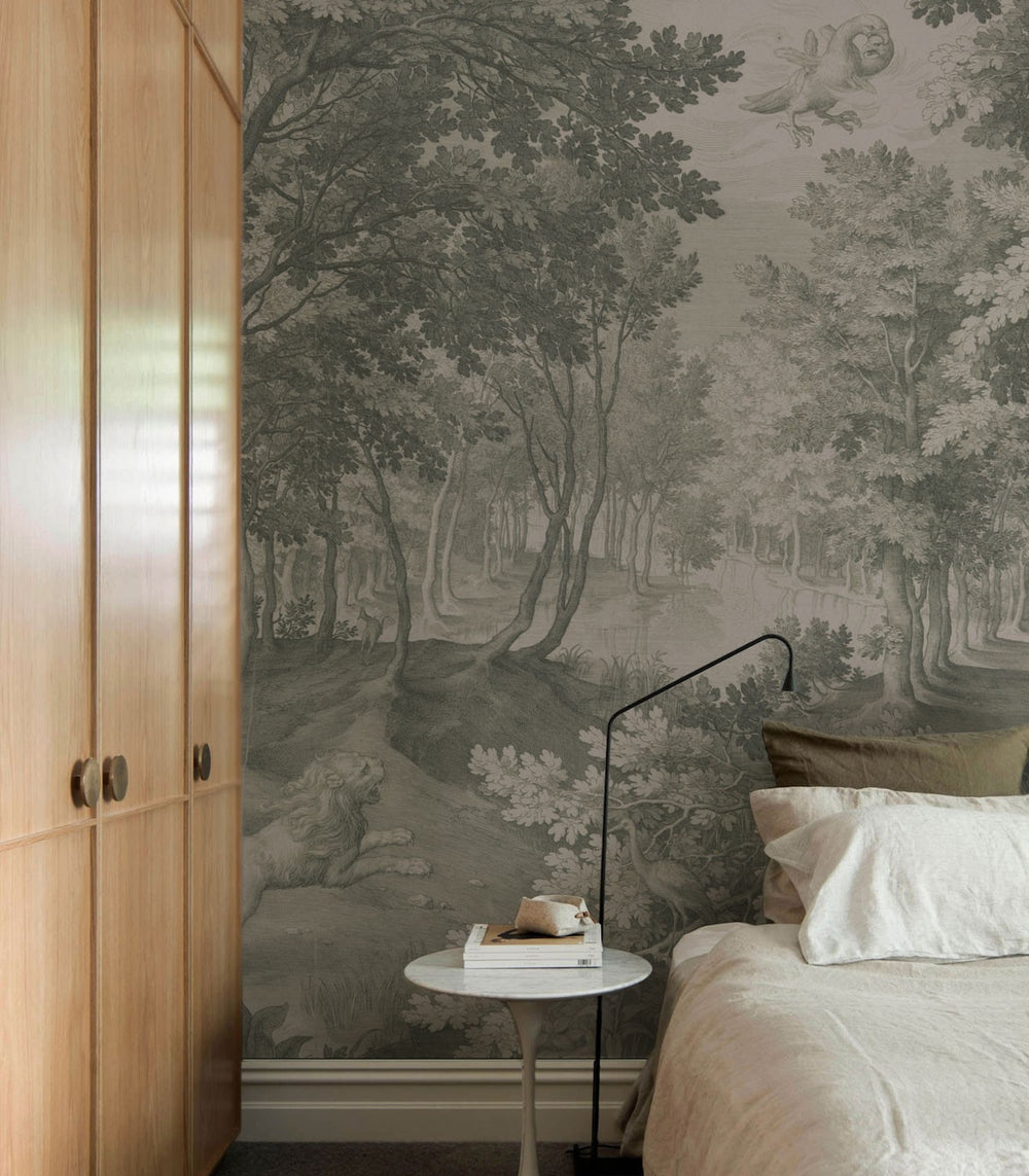 Tapeta Timeless Trees Green - Ekskluzywne Tapety → wallcolors.com
